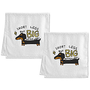ALAZA Funny Dachshund Dog with Quote Towels 100% Cotton Hand Towel for Bathroom 16 x 30 inch, Absorbent Soft & Skin-Friendly, 1 Piece