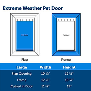 PetSafe Extreme Weather Energy Efficient Pet Door - 3 Flap System - for Large Dogs Up to 100 lb