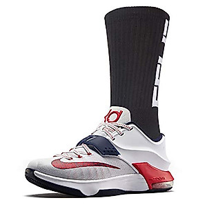 Podinor Elite Basketball Crew Socks for Men and Women, Cushion Performance Athletic Black Basketball Socks