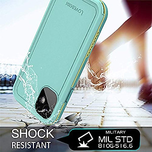 LOVE BEIDI iPhone 11 Waterproof Case 6.1 Screen Protector Underwater Shockproof Full-Body Dustproof Rugged Case for Aplle iPhone 11 (Cyan Green)