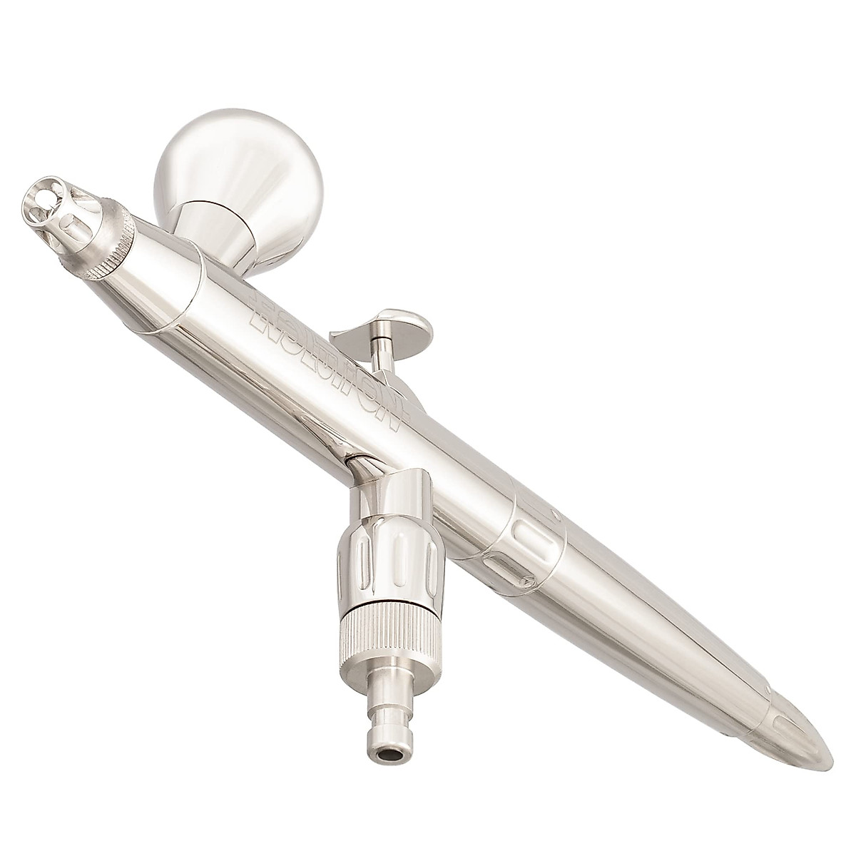 Harder & Steenbeck Airbrush Kit - Evolution Silverline fPc Two in One - German-Engineered Dual Action Painting Set with Gravity Feed - 0.2mm and 0.4mm Self-Centering Nozzle - 126103