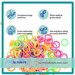 Neon non-Latex 3 Packs 300 counts Heavy 3/16inch, Intraoral Elastic Bands Orthodontic Elastics Dental Rubber Bands Made in US (Heavy [6.5oz], 3/16inch, 4.7mm)