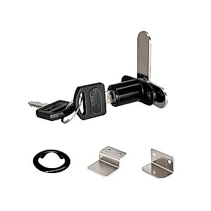 Xnrtop Cam Locks Cabinet Locks Keyed Alike， Cylinder Length Fits on 0.4'', Secure File Drawer Mailbox RV Storage Tool Box Replacement Lock Set, Zinc Alloy(5/8 Inch 6Pcs) (Black, 19mm)