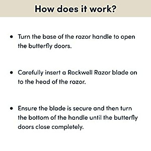 ROCKWELL RAZORS R1 Double Edge Safety Razor in Gunmetal, Butterfly Open with 5 Blades