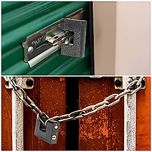 Kurtzy Heavy Duty Padlock with 4 Keys - Hardened Solid Steel Hardware Monoblock Lock - 12mm Thick Shackle - Protector Lock for Garage Door, Containers, Sheds, Shutters, Lockers, Gates and Warehouses