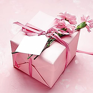 LIUYAXI Pink Double Faced Satin Ribbon, 1/8" X50 Yards, Thin Ribbons Perfect for Gift Wrapping DIY Craft Hair Bows Tag Floral Arrangement