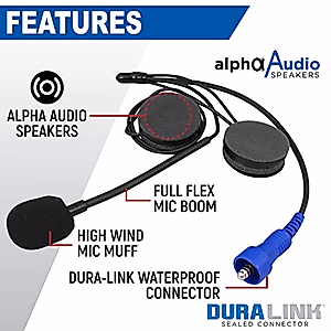 Rugged OFF ROAD Helmet Kit Headset for Racing Radios Intercoms – Features Mic Flex Boom and Alpha Audio Speakers