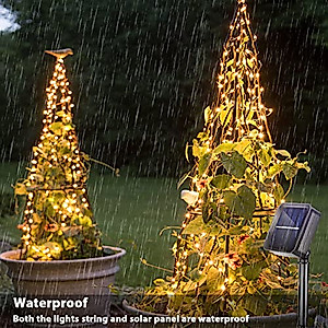 YEOLEH Outdoor Solar Lights String, 2 Pack Each 33FT 100 LED Waterproof Solar Powered Fairy Decorative Lights with 8 Lighting Modes for Porch Balcony Patio Camping Wedding (Warm White)