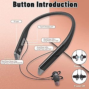 #OJ49zP Bluetooth Neckband Headphones Colorful Design Hd Stereo Clear Sound Sporty and Ergonomic Neck Hanging Design