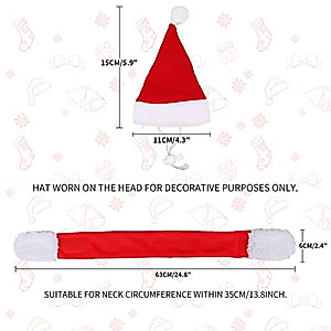 balancepaw Bulldog Christmas Costumes, 3 Pcs Pet Santa Hat Scarf Sweater, Warm Cat Dog Christmas Sweaters, Dog Winter Clothes Knitted Sweater (XL,Beige)