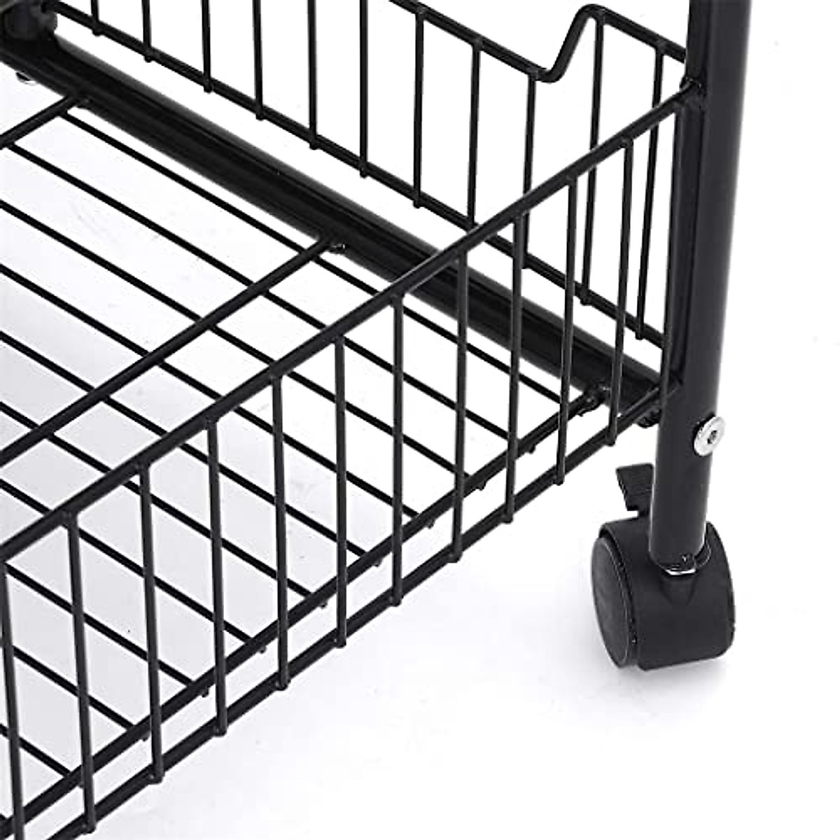 LIRUXUN Rolling Cart with Wheels Shelf Metal Trolley Shelving Microwave Oven Shelf Utility Bathroom Mobile Storage Rack