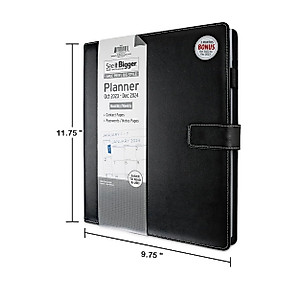 PlanAhead SEE IT BIGGER Monthly/Weekly Large Deluxe Planner/Organizer Premium Paper April 2024 - June 2025 9.75" x 11.75" and SUHEYLA Inspirational Pen “My Life is My Message"
