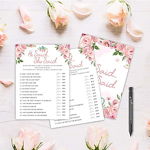 valucise Bridal Shower Games, Blush Pink Floral Wedding Party Games, Bachelorette Party Games, Engagement Party Game Ideas, Tea Party Decor Supplies Favors, (25 Cards) -04