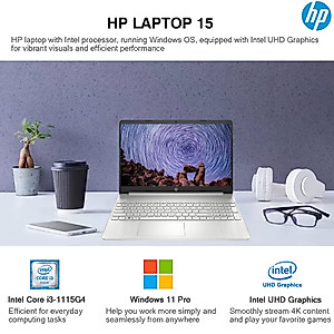 HP Laptop Computer, 15.6 Inch HD Touchscreen Display, 11th Gen Intel Core i3-1115G4(Beat i5-1035G4), 8GB RAM, 256GB SSD, Windows 11 Pro, Webcam, HDMI, WiFi 5, Silver, PCM