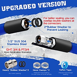 Scilulu 30FT 15FT Heated Water Hose for RV,Rv Water Hose,-45 ℉ Antifreeze Heated Drinking Garden Water Hose,Rv Accessories (15FT)