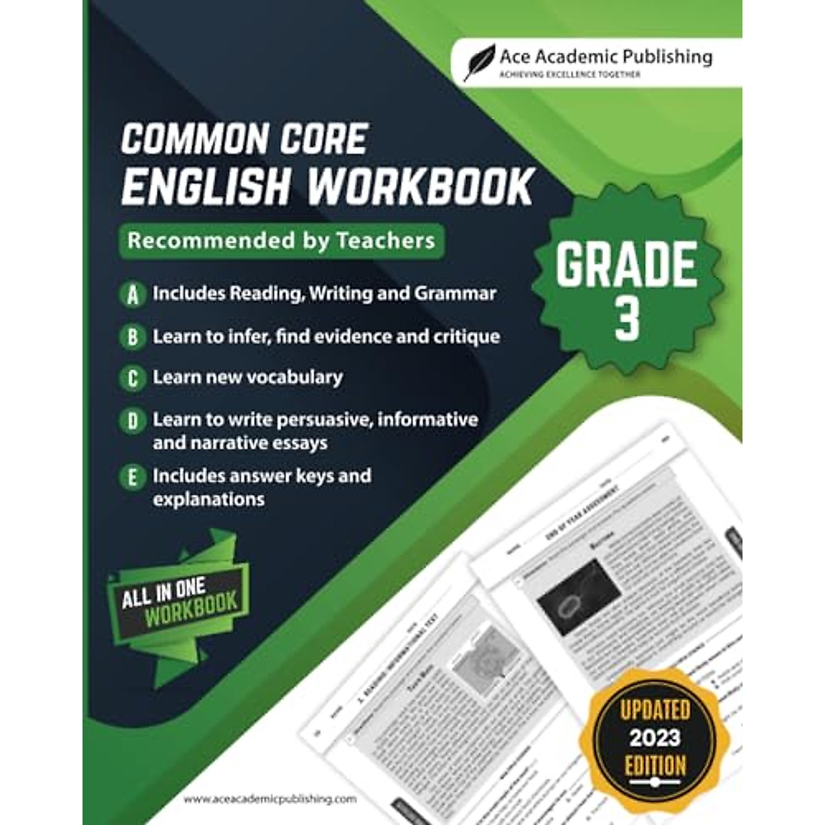 Common Core English Workbook: Grade 3 English