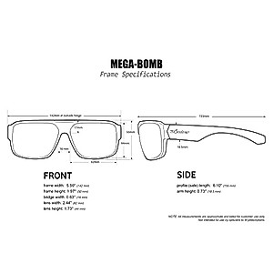 BOMBER MEGA Bomb M103GM Safety Sunglasses for Men with Matte Black frame, Green Mirror Safety Sunglass lens, Non-Slip foam lining, ANSI Z87+ Compliant, UV Protection - M103GM