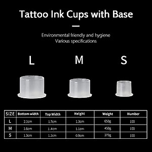 300pcs Ink Caps with Base Tattoo Ink Cups White