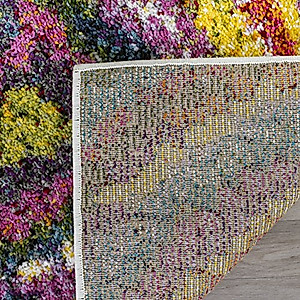 SAFAVIEH Fiesta Shag Collection 2'3" x 6' Multi FSG383M Modern Floral Non-Shedding Living Room Bedroom Dining Room Entryway Kids Runner Rug