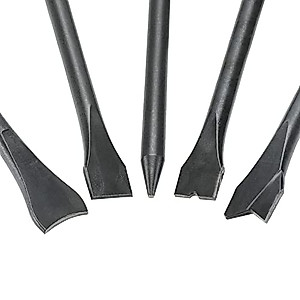 8pcs Smoothing Air Hammer Pneumatic Chisels Tools, 7pcs 0.401'' (10mm) Shank Heavy Duty Pneumatic Air Hammer Chisels High Carbon Steel Accessories Bits with 1pc Spring