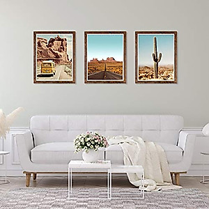 DBWIN 16x20 Picture Frame Rustic Brown Wood Pattern Poster Frame Plexiglass Front 2 Pack for Art Prints Puzzles Murals Wall Decor Vertically or Horizontally(LY01-16X20-BR2)