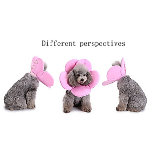 S-Lifeeing Dogs Cats Medical Grooming Pet E-Collar Recovery Remedy Protective Dog Lick Caught Soft Sponge Adjustable Postoperative Kit for Small and Medium Dog