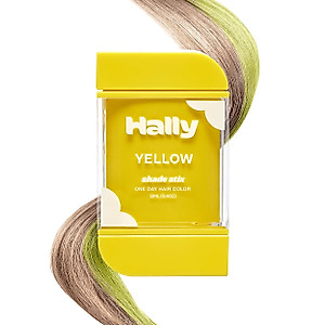 Hally Hair Temporary Hair Color, Shade Stix (Yellow) - 12 ml Washable Hair Chalk for Kids, Teens & Adults - One Day Pop of Color for Festivals, Sporting Events & Parties, All Hair Types