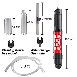 YCTECH Aquarium Gravel Vacuum Cleaner: 6 Watt Automatic Filter Gravel Cleaning | Fish Tank Sand Cleaner | Sludge Extractor | Water Changer | Sand Washing | Dirt Suction