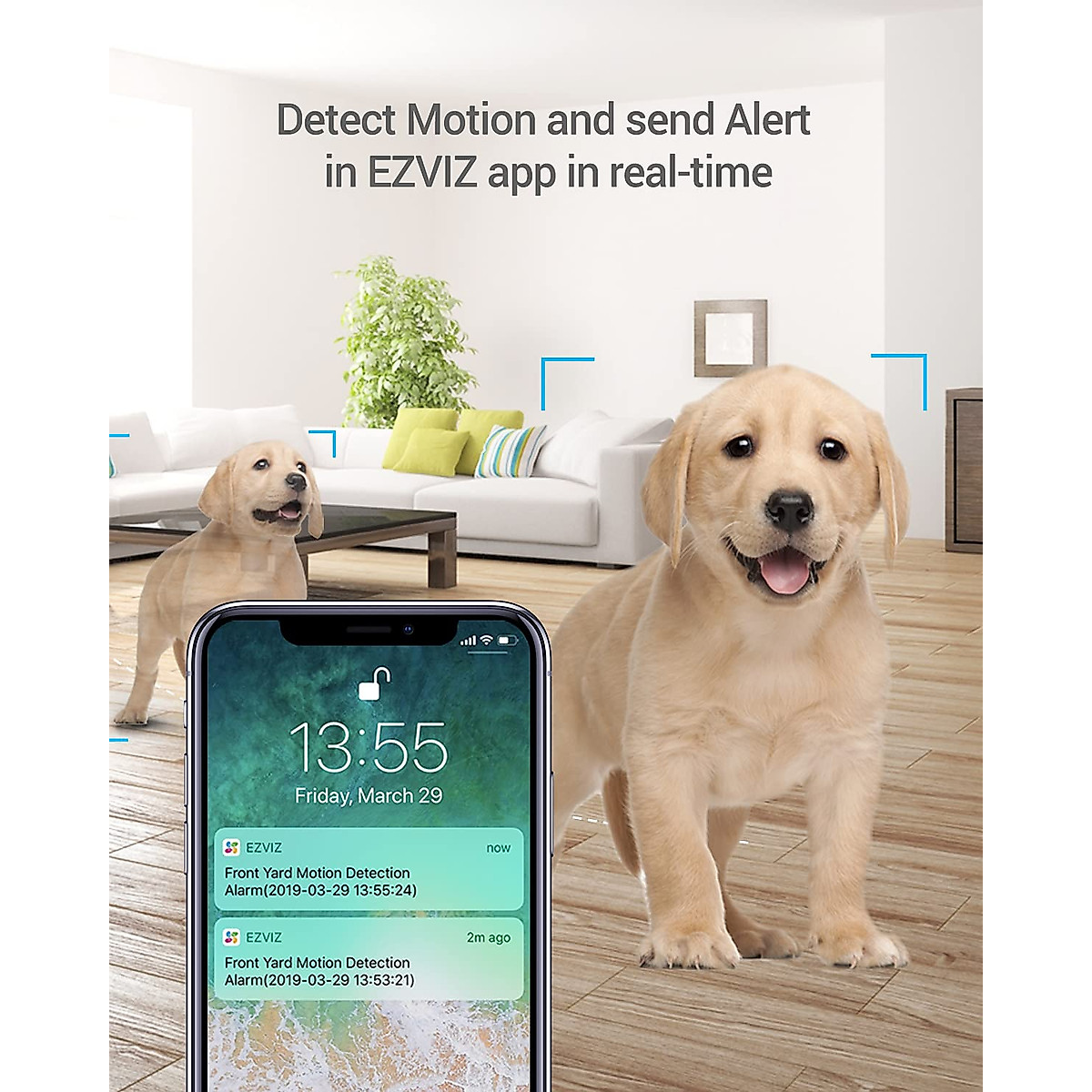 EZVIZ 2K+ Indoor Security Camera, WiFi, 360° Coverage, Night Vision, Auto Motion Tracking, Pet Baby Monitor, Two Way Talk, Compatible with Alexa (CP1 2K+)