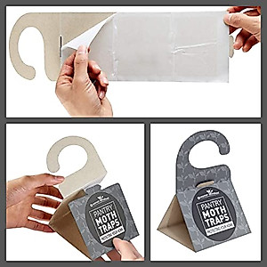 Greener Mindset Moth Traps for House - 7 Pack, Indoor Pheromone Pantry Moth Trap with Convenient Hook for Home Infestation Prevention