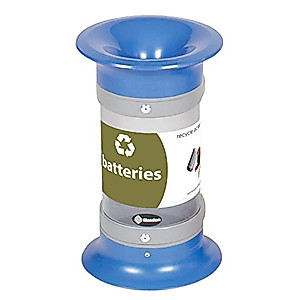 Glasdon C-Thru 5Q Battery Recycling Tube (Blue) – Small Battery Recycling Bin – Compact 5Q Transparent Battery Collection Tube – Standard/Recycle Across America Decals (Recycle Across America Decal)