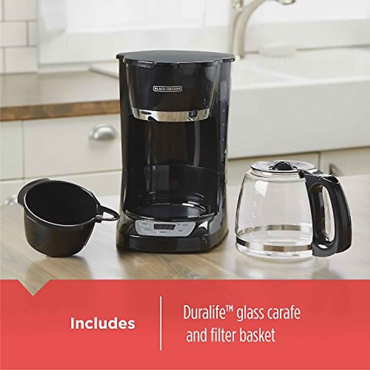 BLACK+DECKER QuickTouch™ Digital Programmable 12-Cup* Coffee Maker, Black, CM1060B-T