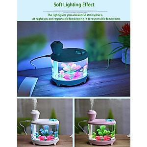 ACEBON Portable Mini Humidifier, 460ml Cool Mist Small Humidifier, USB Quiet Operation Desktop Humidifiers for Baby Bedroom Travel Office Home, 2 Mist Modes (Pink)