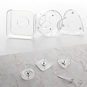 50pcs Tea Light Candle Cup,Plastic Clear Candle Cup Holders,Heart Square Round Shapes Tealight Cups,50pc Candle Wicks for DIY Candle Making