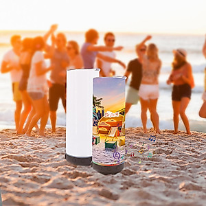 HIZEE 20 oz 1 pack Sublimation Tumbler Blank Bluetooth Music Speaker with Straw and Lid,Skinny Straight Stainless Steel Sublimation Cup Detachable Speaker Suitable for Travel Gifts