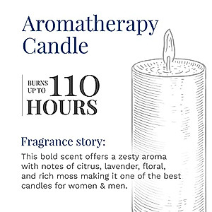 Candle-lite Scented Candles, Moonlit Starry Night Fragrance, One 18 oz. Single-Wick Aromatherapy Candle with 110 Hours of Burn Time, Gray