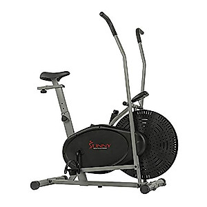 Sunny Health & Fitness Air Resistance Hybrid Fan Bike - SF-B2618, Gray