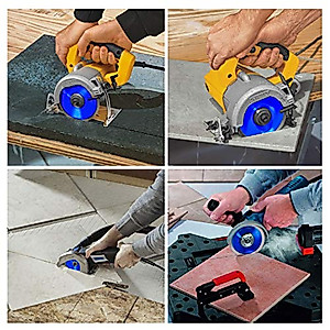 Tanzfrosch 4.5 inch Diamond Saw Blade 4.5" Cutting Disc Wheel for Cutting Porcelain Tiles Granite Marble Ceramics Works with Tile Saw and Angle Grinder (3 Pack, Blue)