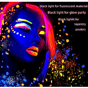 Black Light Bar 10W 1ft LED Blacklight for Fluorescent Tapestry Poster Body Paint Glow Party UV Strip Lights for Cabinet and Display Magnetic THLITURE 2 Pack