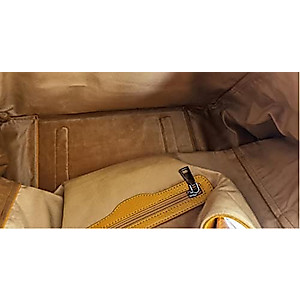 Oversize Tote Bag for Women Genuine Leather Handbags and Purses Cowhide Brown Large Shopper Bag Female Travel Handbag (about 41cm-21cm-34cm,Yellow),Yellow,brown