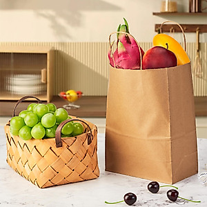 YEEHAW Brown Paper Bags with Handles Bulk 8"x4.5"x10.8" 100Pcs Gift Bags Medium Size, Brown Gift Bags with Handles, Gift Bags Bulk, Retail Bags, Party Bags, Shopping Bags, Merchandise Bags