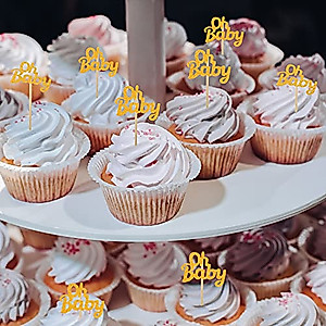 Sherr 100 Pieces Baby Confetti Decors Gold Glitter Baby Table Confetti Cute Little Baby Shower Confetti Sprinkle for Gender Reveal Baby Shower Birthday Party Decoration Supplies