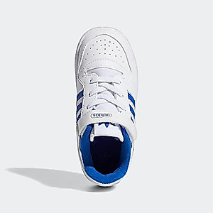 adidas Originals Kids Forum Low Sneaker, White/Team Royal Blue/White, 7 US Unisex Toddler