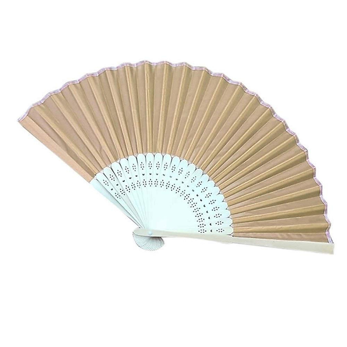 Xiaofeng214 Pattern Chinese Style Hand Held Fans Silk Bamboo Folding Fans Handheld Wedding Hand Fan Cool Bamboo Flower Personalized (Color : A)