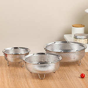 YENXIKU Vegetable Steamer Basket for Pot - Perfect Dumpling Steamer, Food Steamer & Instant Pot Accessories | Essential Stainless Steel Food Steamer for Cooking, Steamer Insert for Pot (3 Qt)