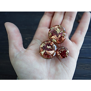 Eternity31 Red Rose Plug Gold foil Gauge Wedding Plug Bridal Resin Flower Jewelry Terrarium Rose 25mm / 1" / Pair