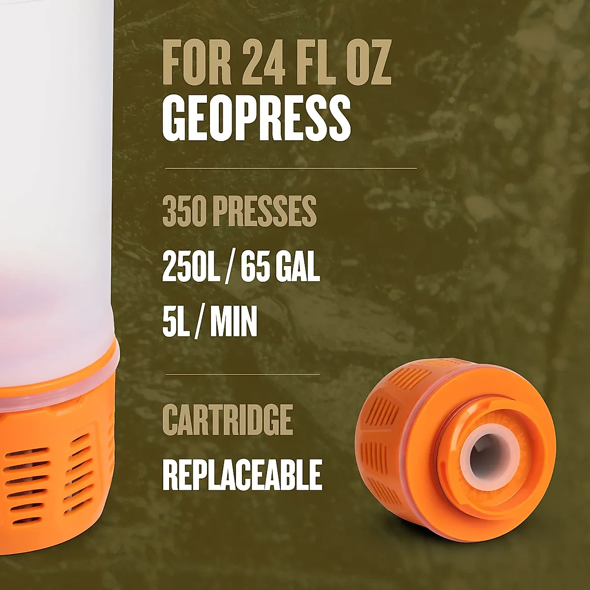 GRAYL GeoPress Replacement Filter & Purifier Cartridge (Hi-Vis Orange)