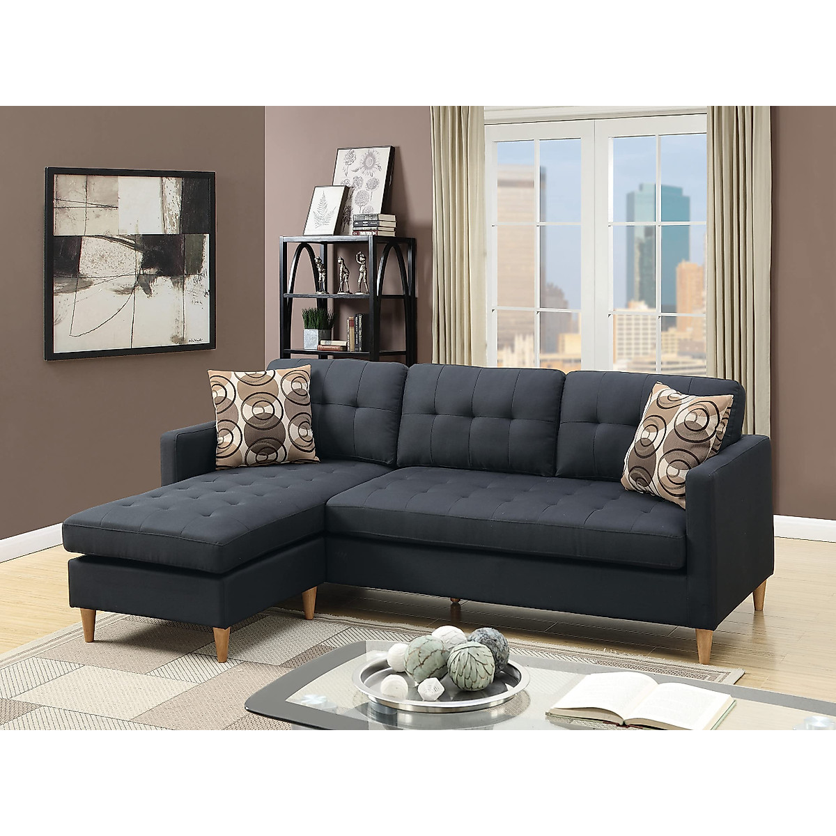 Poundex Sofas, Black