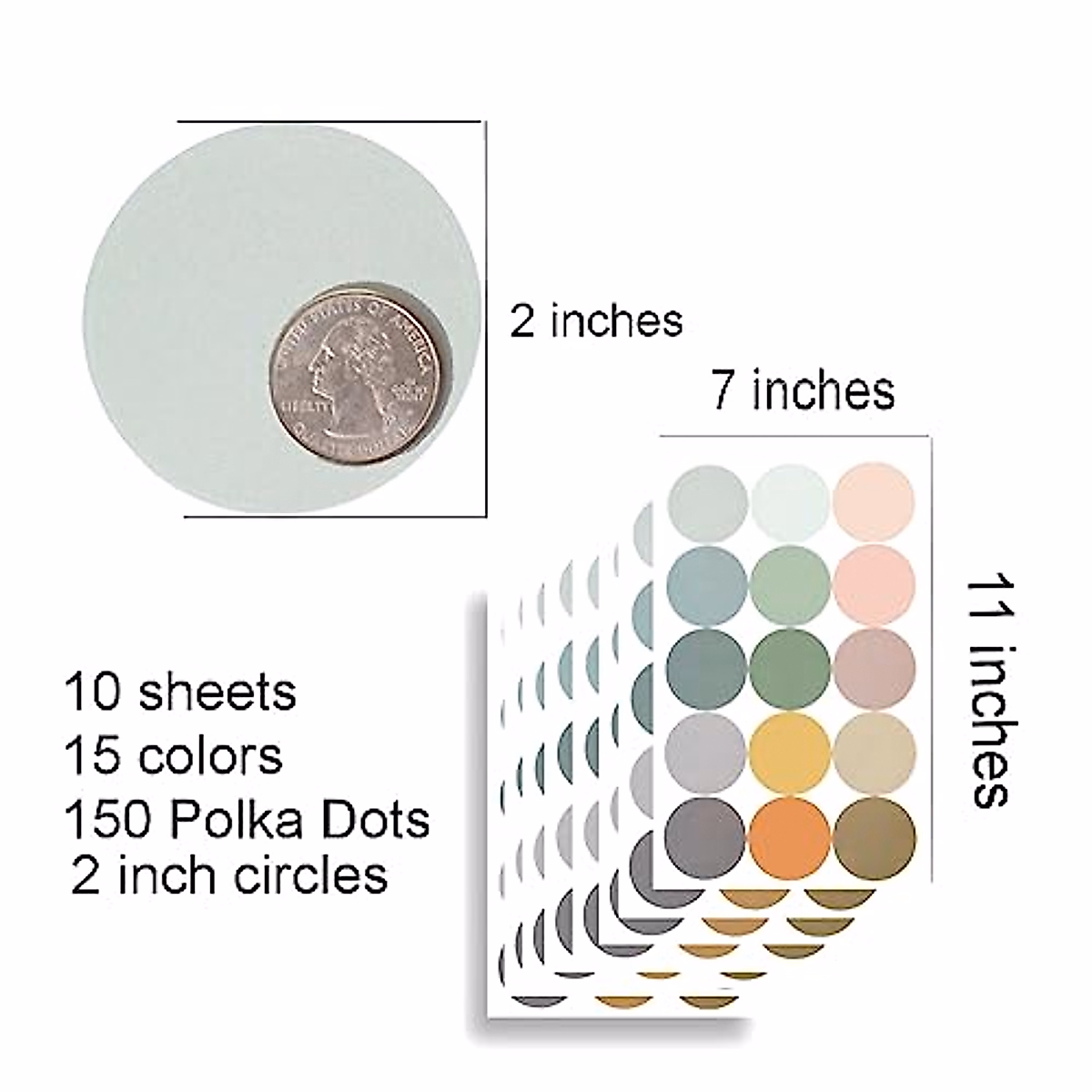 2-inch Polka Dot Wall Decals For Girls Bedroom Featuring 150 Neutral Boho Rainbow Wall Decal Stickers for Wall | Perfect For Boho Nursery and Boho Rainbow Classroom Decor | These Peel and Stick Dots For Walls are a great alternative to Wallpaper