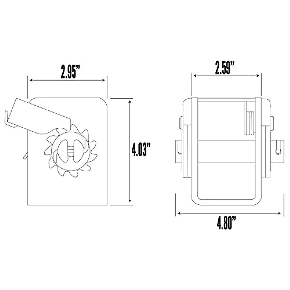US Cargo Control 2'' Lashing Truck Tie Down Winch (Left), Can Store Up to 3 Feet of Strap, 2 Pack